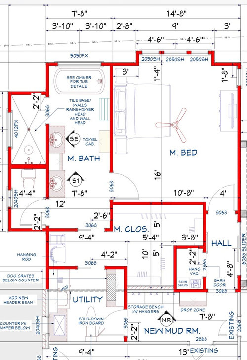 Shower head orientation