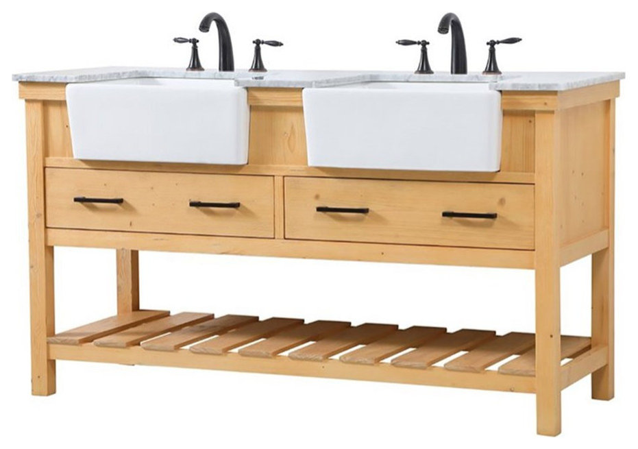 Elegant Decor Clement 60" Aluminum MDF Double Bathroom Vanity in ...