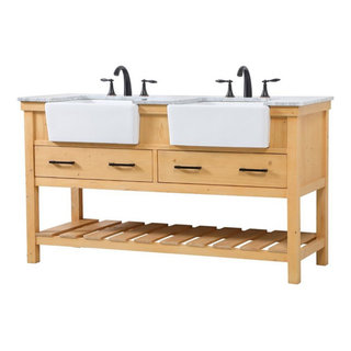 Elegant Decor Clement 60" Aluminum MDF Double Bathroom Vanity in ...