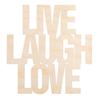 Live Laugh Love Wood Sign, 18"x19" - Contemporary - Novelty Signs - by ...