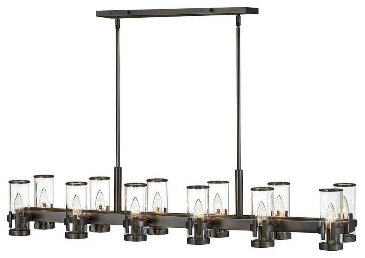 Industrial Twelve Light Chandelier-Black Oxide Finish - Chandelier ...