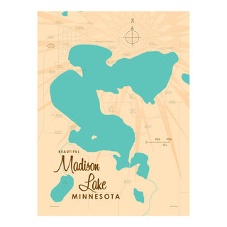 Lakebound Madison Lake Minnesota Map Art Print, 9"x12" - Contemporary ...