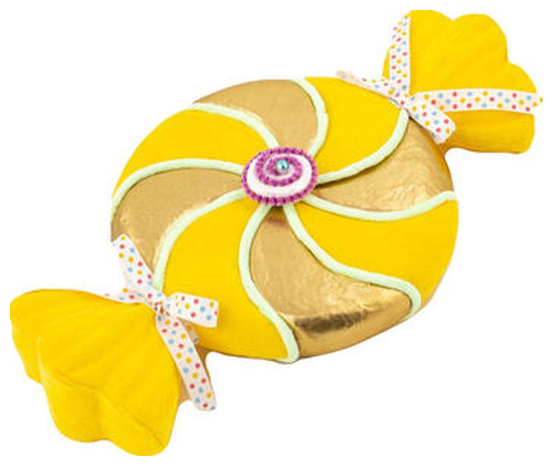December Diamonds Snow Cream Shoppe 17" Yellow / Gold Swirl Candy ...