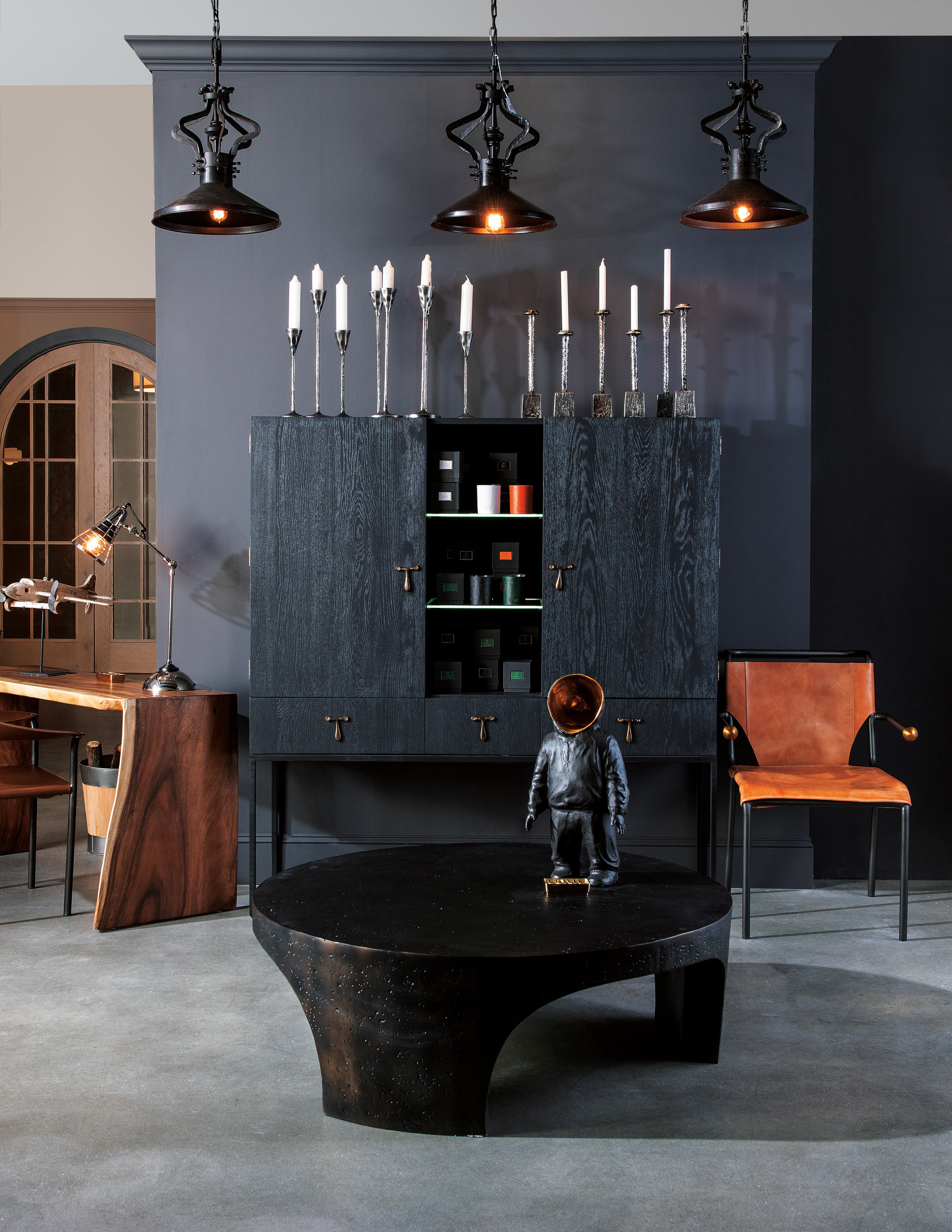 Rough Cast Round Side Table - Industrial - Side Tables And End Tables ...