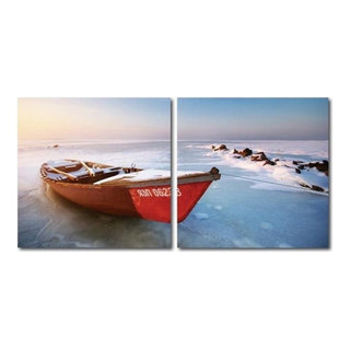 Telltale Trail Mounted Print Diptych in Multicolor - Beach Style - Wall ...