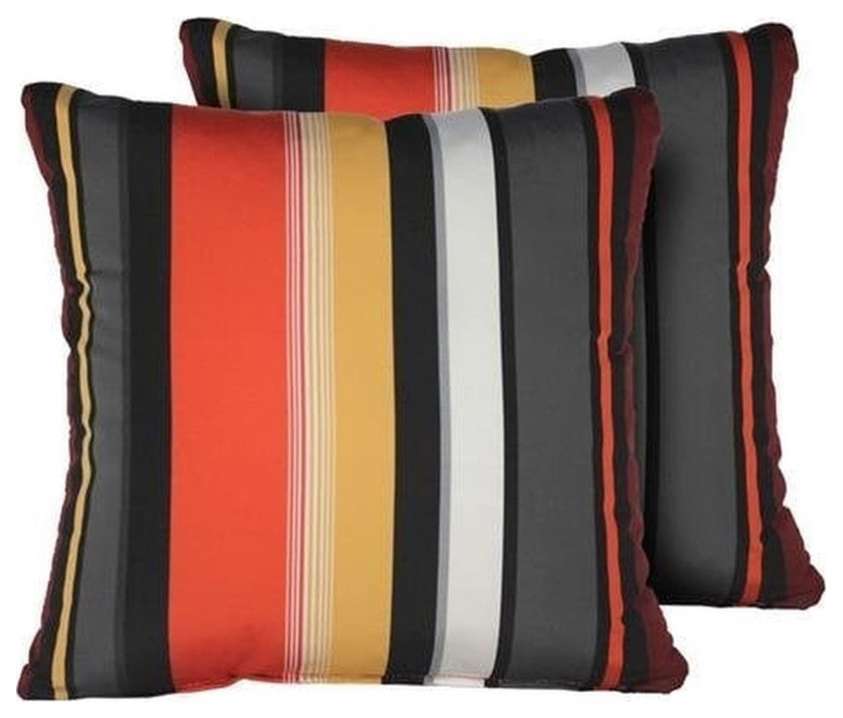 Coral Outdoor Throw Pillows Square Set of 2 Multi-Color Fabric ...