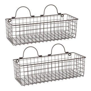 DII Wire Wall Basket, Set of 2 Medium Bronze - Industrial - Baskets ...