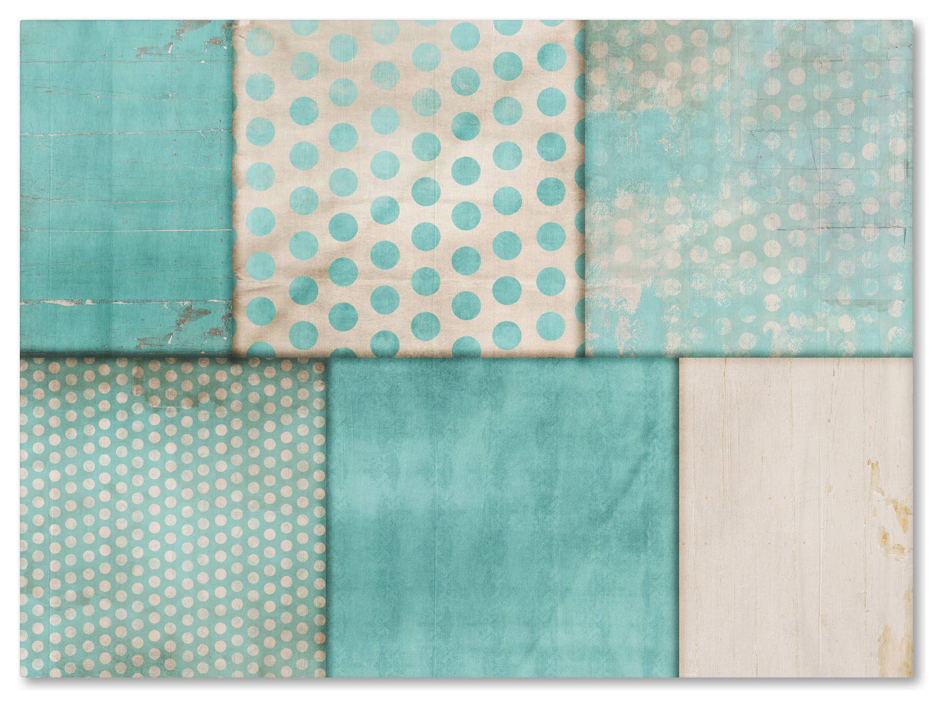 Marcee Duggar 'Teal Print Collage' Canvas Art, 14"x 19" - Contemporary ...