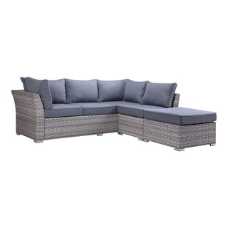 ACME Laurance Patio Sectional & Cocktail Table in Gray Fabric Finish ...