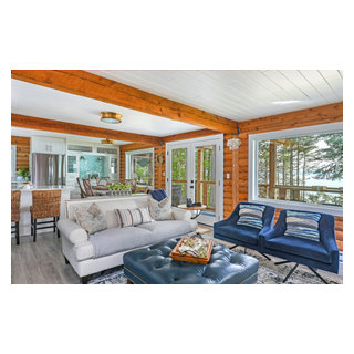 Beach Log Home update - Beach Style - Living Room - Other - by Cottage ...