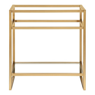 Boston 31.5" Stainless Steel Sink Console, Radiant Gold - Contemporary ...