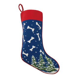 Bones Embroidered Stocking - Traditional - Christmas Stockings And ...