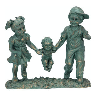 Swing Time Children Garden Statue - Contemporary - Garden Statues And ...