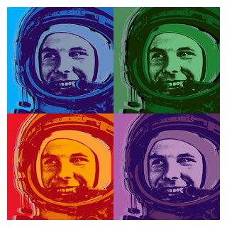 Yuri Gagarin Pop Art, 55x55 Rolled - Contemporary - Prints And Posters ...