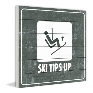 "Ski Tips up Diagram" Painting Print on White Wood, 24"x24 ...