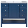 36 Inch Freestanding Bathroom Vanity Set in Blue with Drawers and ...