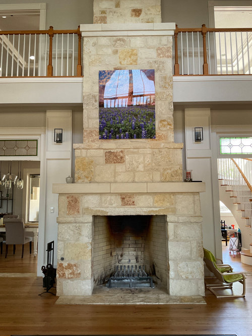 Decorating large fireplace