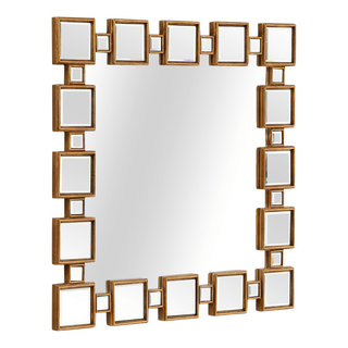 Gold Square Accent Mirror - Contemporary - Wall Mirrors - by HomeRoots ...