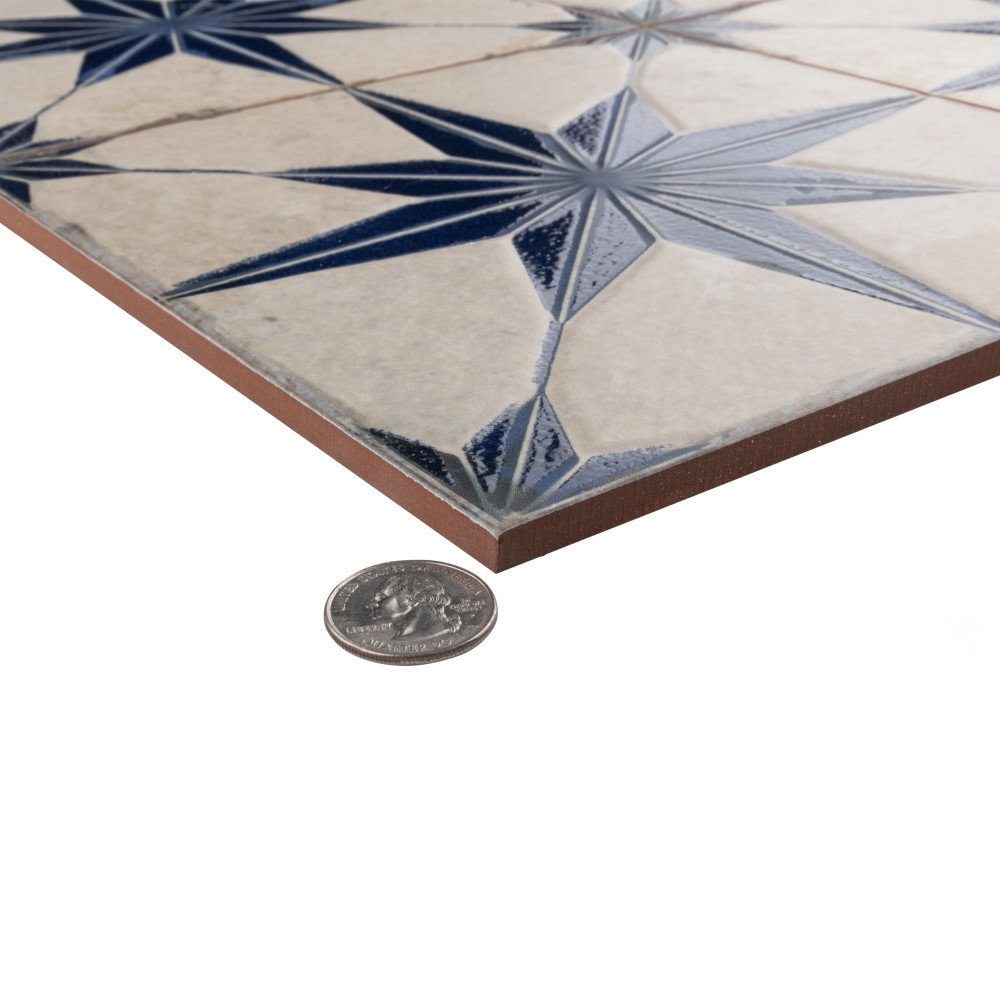 Kings Star Luxe Blue Ceramic Floor and Wall Tile Sample - Farmhouse ...