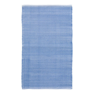 Herringbone French Blue/White Indoor/Outdoor Rug, Runner-2.5'x8 ...