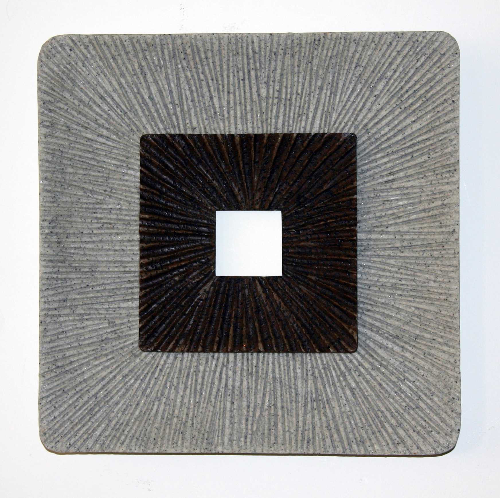 Brown & Gray Square Ribbed Minimalistic Wall Art - Contemporary - Wall ...