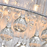 Water Drop 6 Light Drum Shade Flush Mount With Chrome Finish ...