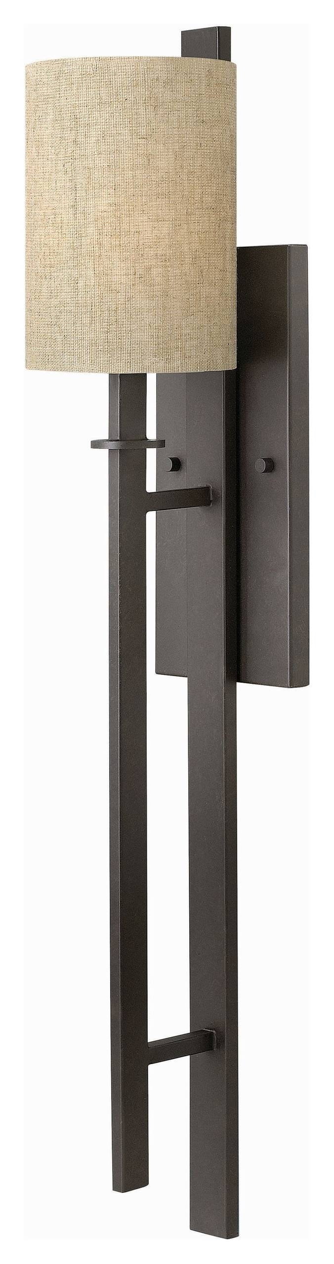 Sloan 1-Light Wall Sconce Regency Bronze Oatmeal Linen Shade ...