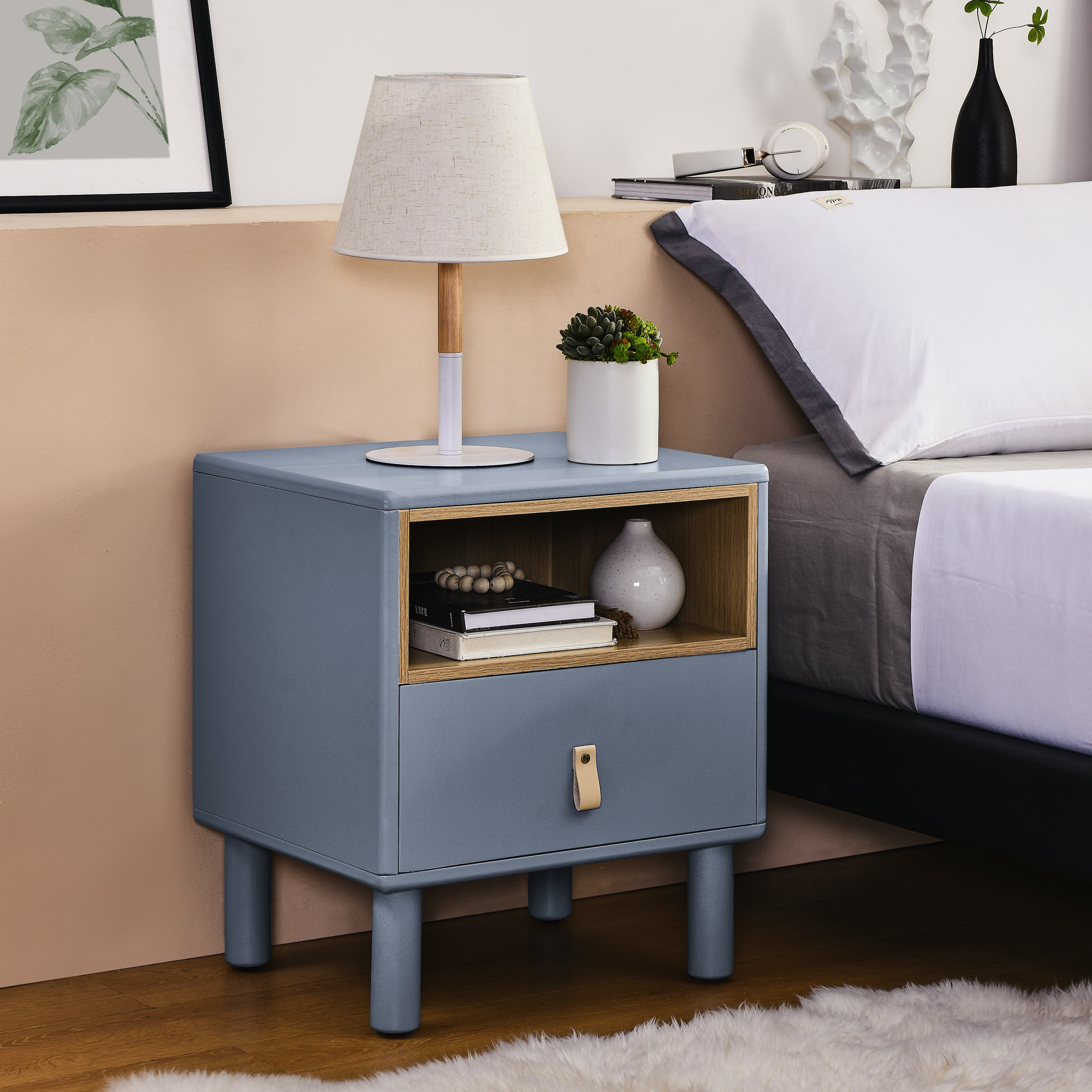 TATEUS Single drawer bedside table, modern style bedside table ...