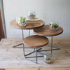 Farmhouse Wood Round Display Riser 3-Piece Set Nesting Tiered Tabletop ...