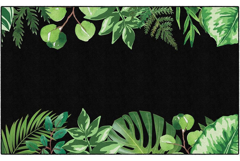 Flagship Carpets CA2014-28SG Simply Boho Greenery On Black, 5'x7'6 ...