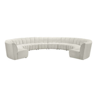 Infinity Channel Tufted Velvet Modular Chair, 10 Piece - Transitional ...