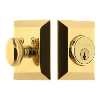 Grandeur Fifth Avenue Square Single Cylinder Deadbolt - Transitional ...