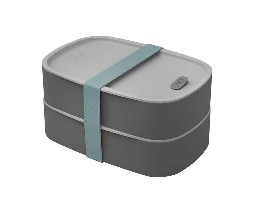 Leo 3pc Dual Bento Box Set /Strap, Gray & Mint - Contemporary - Lunch ...