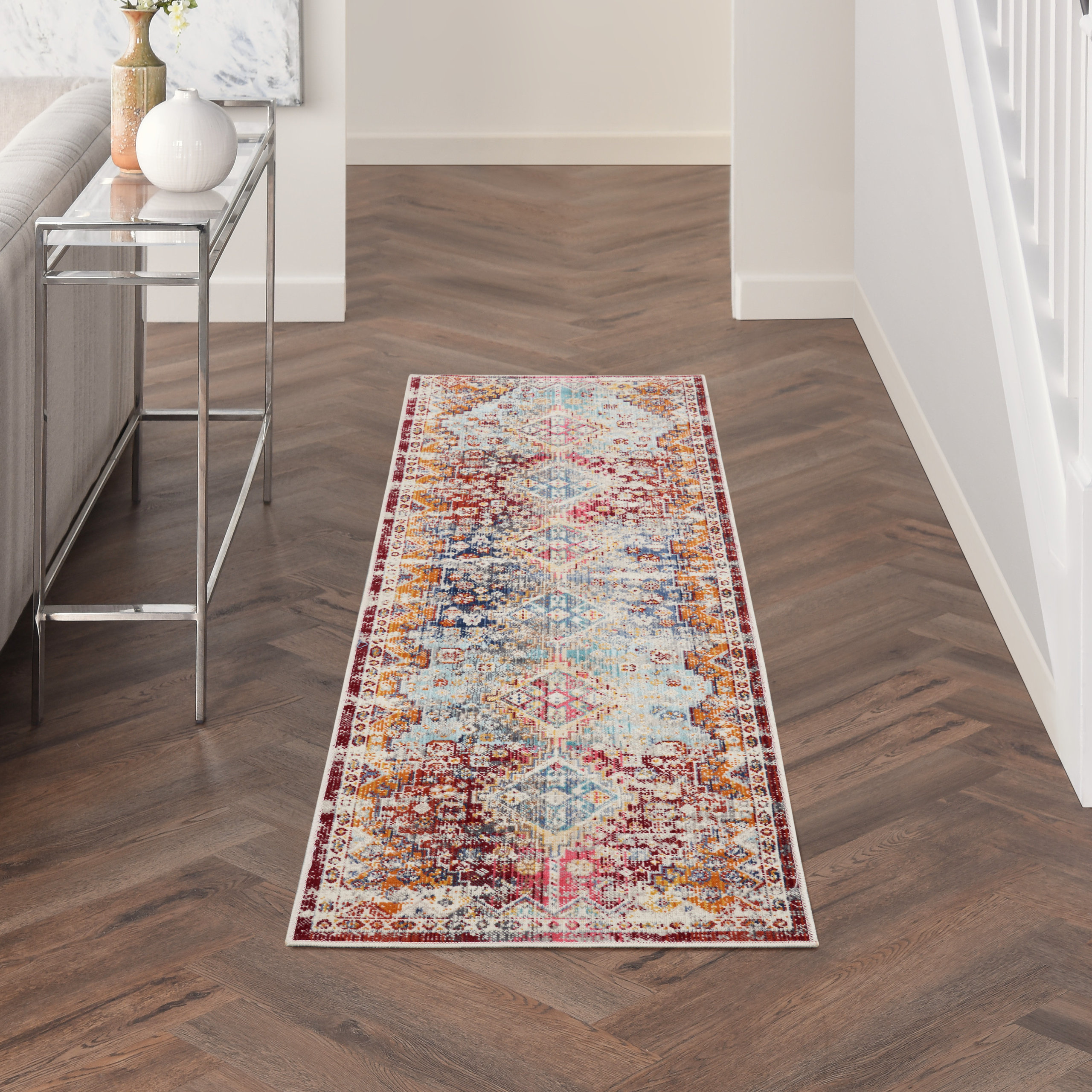 Nourison Vintage Kashan VKA09 Runner Rug, Multicolor, 2'4" x 8 ...