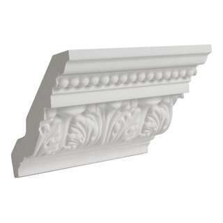 6" Face, Acanthus and Dots Polyurethane Crown Moulding - Traditional ...
