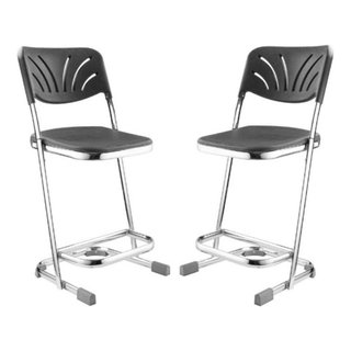 Home Square 6600 Series 22" Plastic Elephant Z-Stool in Black - Set of ...