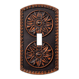 York Aged Bronze Resin 1-Toggle Wall Plate - Southwestern - Switch ...