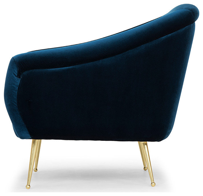 Lucie Midnight Blue Occasional Chair - Midcentury - Armchairs And ...