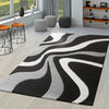 Modern Area Rug With Wave Pattern, 5'3"x7'7" - Contemporary - Area Rugs ...