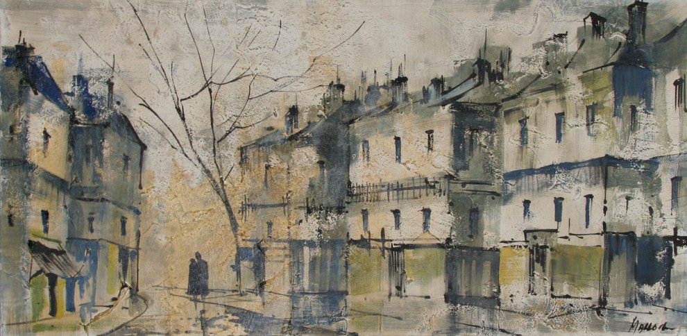 Malloch "Untitled, European Street Scene" Oil Painting - Traditional ...