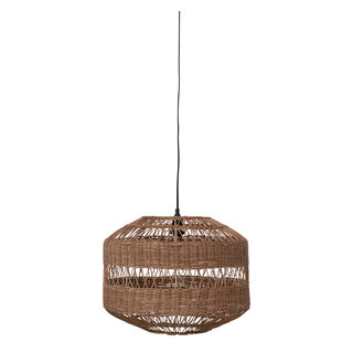 Handwoven Rattan Ceiling Light, Natural - Tropical - Pendant Lighting ...