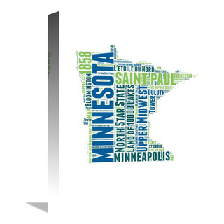 "Minnesota Word Cloud Map" Fine Art Print, 12" x 16" - Modern - Prints ...