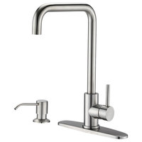 Single Handle Deck Mounted High Arc Kitchen Faucet with Soap Dispenser ...