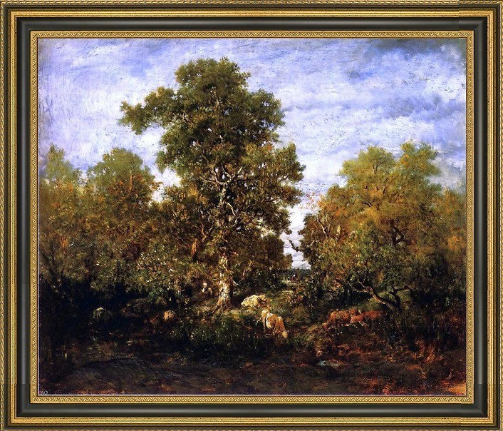 Theodore Rousseau The Pond Framed Premium Canvas Print, 20"x25 ...
