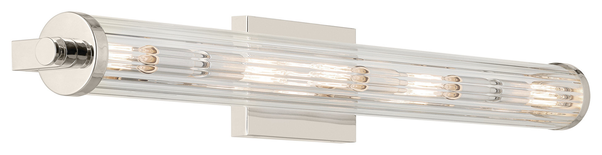 32 5-Light Linear Vanity Light With Clear Fluted Glass - Transitional ...