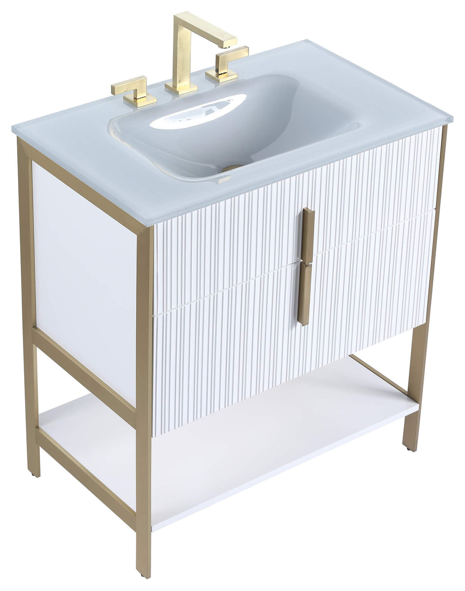 Fine Fixtures Serenity Modern bathroom vanity, Brass Hardware ...