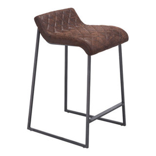 Zuo Modern Father Counter Stool Vintage Brown, Set of 2 - Industrial ...