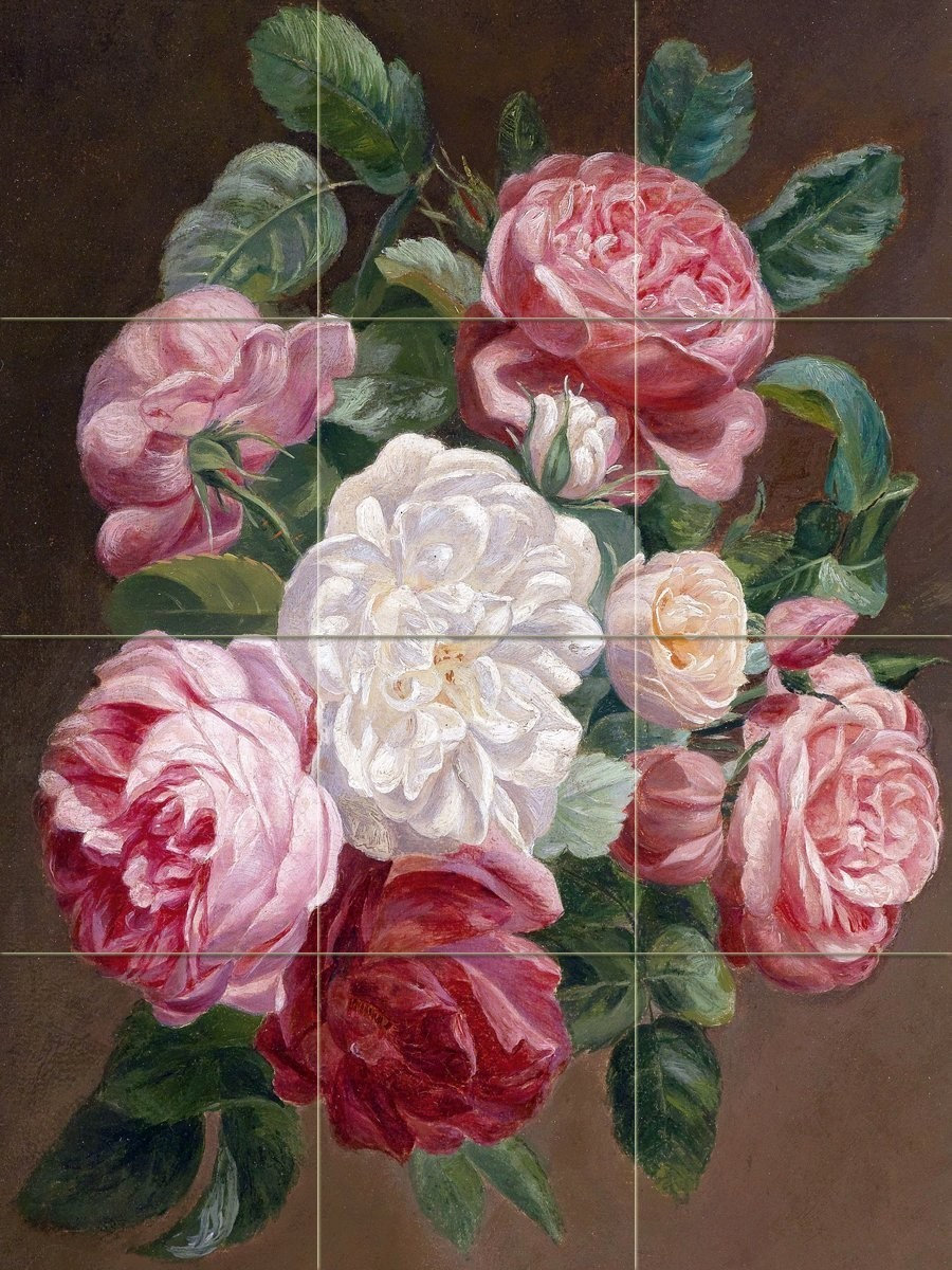 Tile Mural Roses Kitchen Bathroom Wall Backsplash, 6" Ceramic, Matte ...