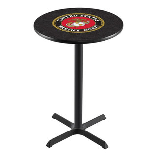Holland L211 United States Marine Corps 36x28" Pub Table - Black ...