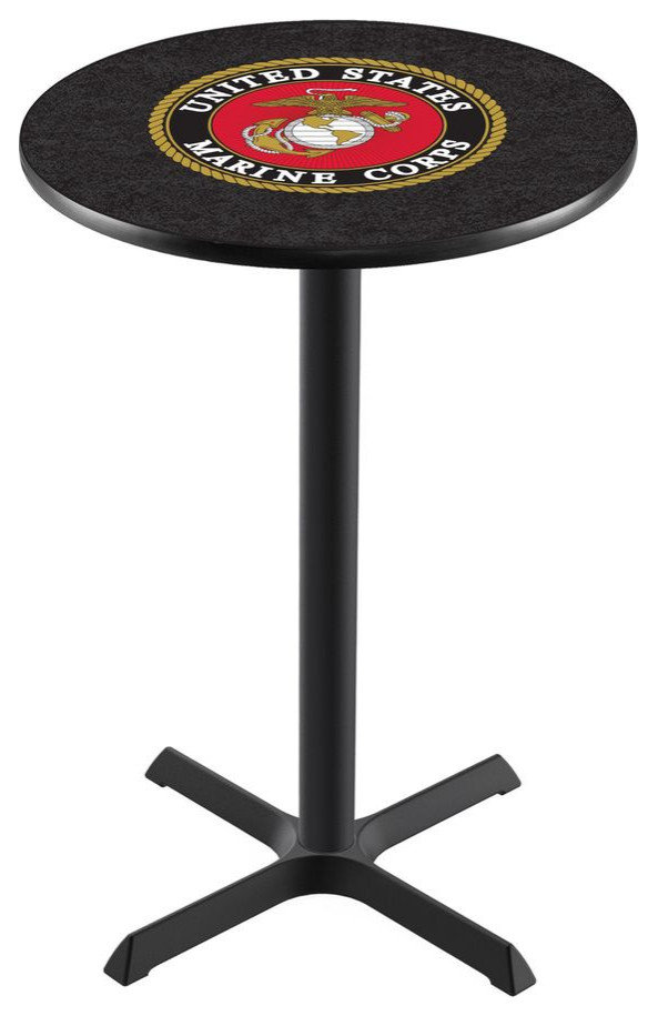 Holland L211 United States Marine Corps 36x28" Pub Table - Black ...